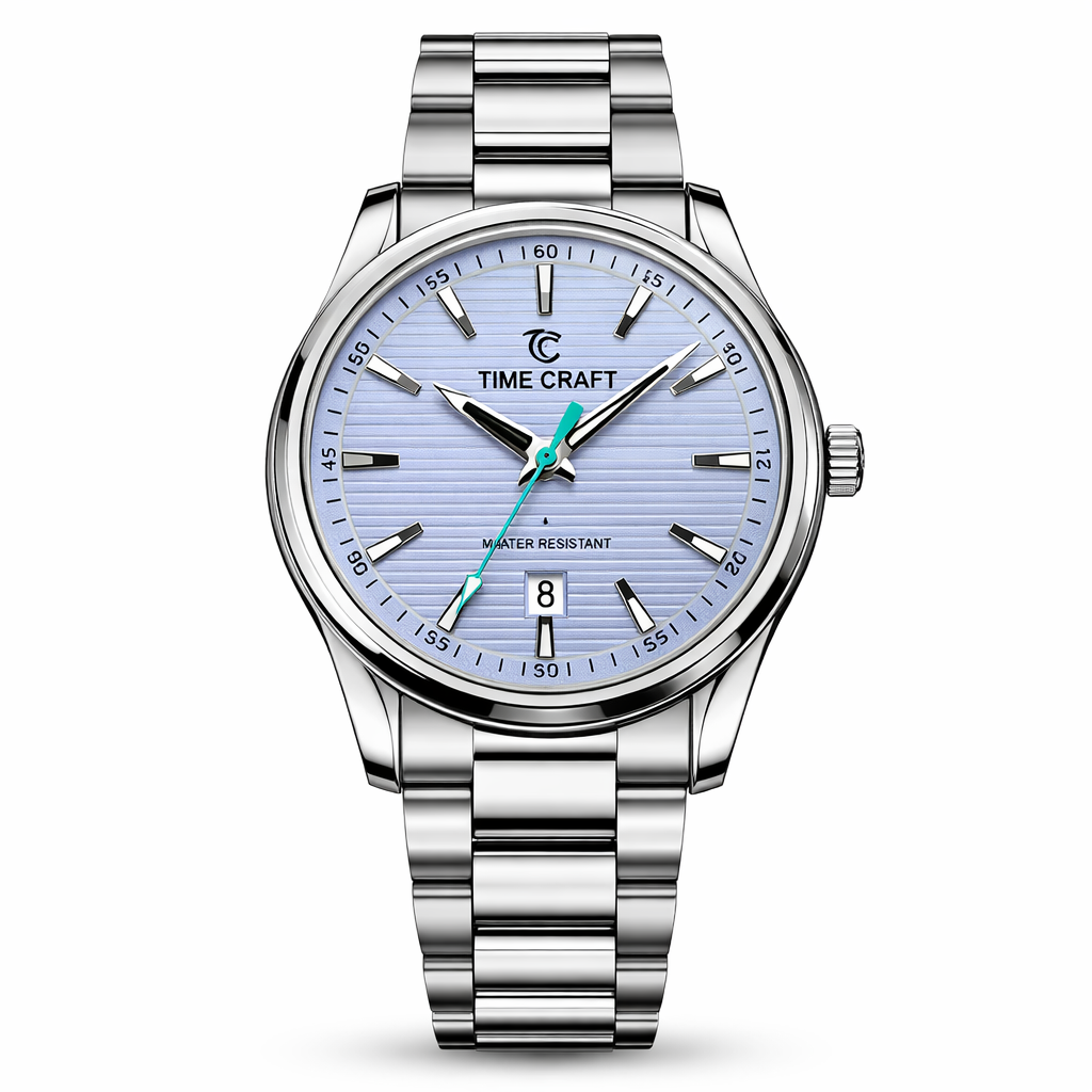 Time Craft Original Seamaster Quartz Watch - Light Blue Dial